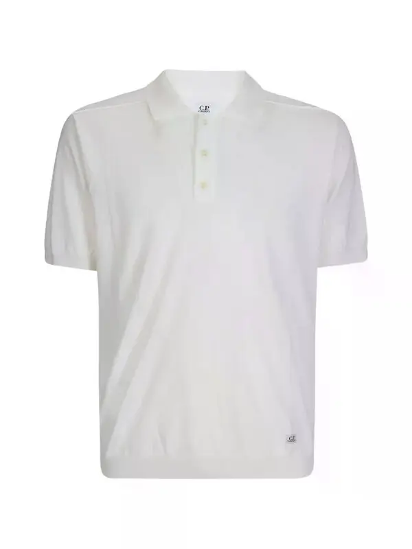 C.P. COMPANY Short Sleeve Polo Shirt - White