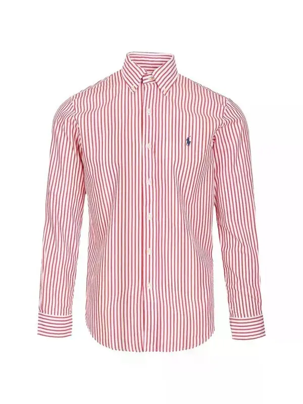 Polo Ralph Lauren Striped Custom-fit Cotton Shirt - Red