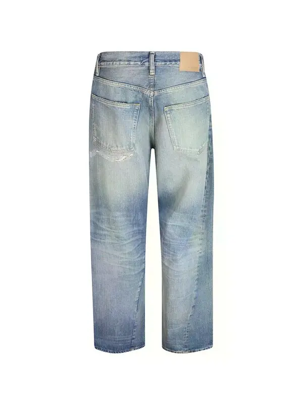 SUNFLOWER Twist Detail Wide Leg Jeans - Blue