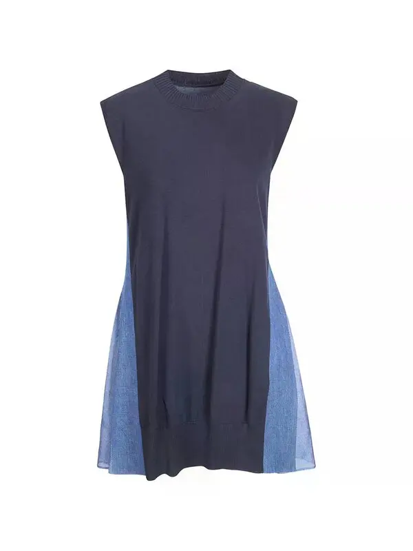 Sacai Denim Knit Mini Dress