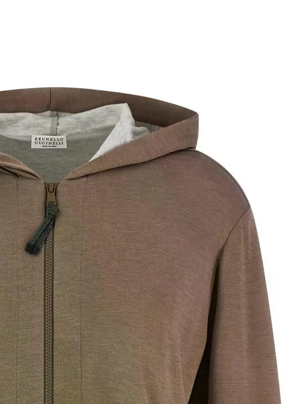 Brunello Cucinelli Embroidered Zip-up Hoodie - Brown