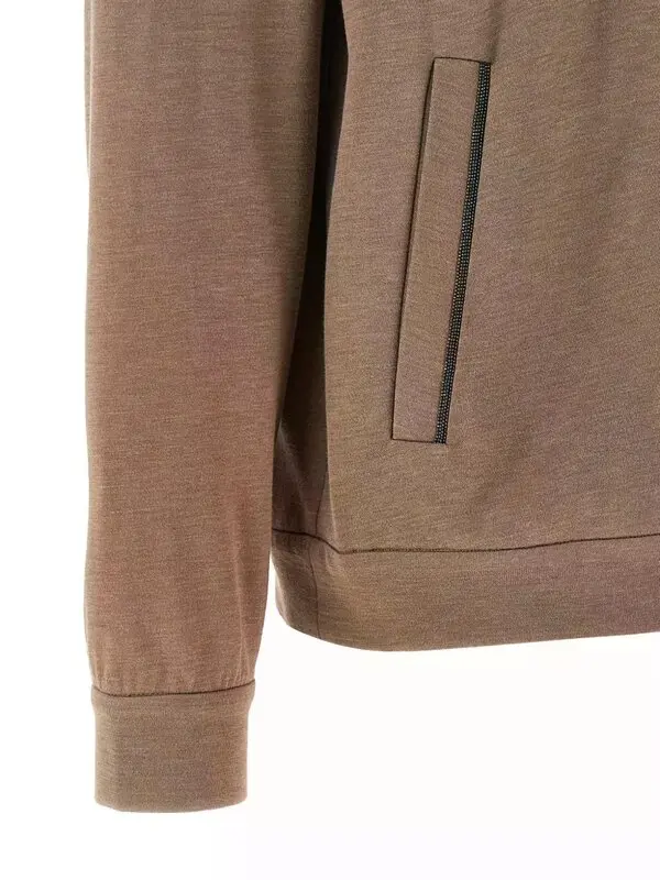 Brunello Cucinelli Embroidered Zip-up Hoodie - Brown