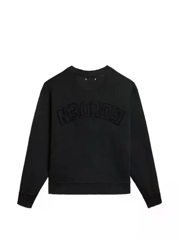 GOLDEN GOOSE Cotton Embroidered Logo Patch Sweatshirt - Black