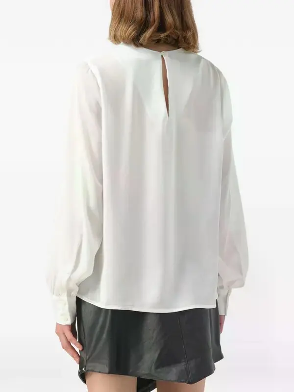 GAËLLE PARIS Brooch Embellished Satin Shirt