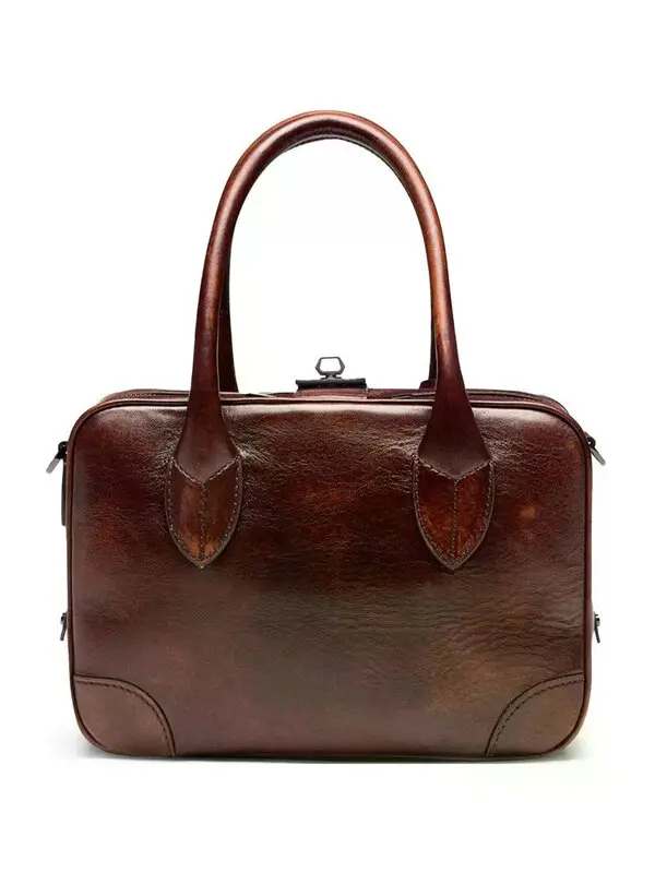 GOLDEN GOOSE Vita Floral Leather Tote - Brown