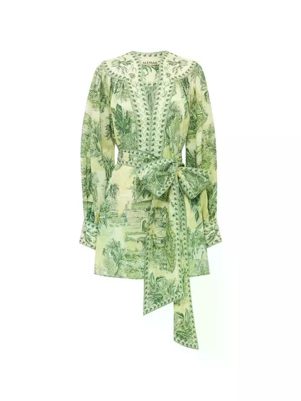ALEMAIS Sara Bow Printed Mini Dress