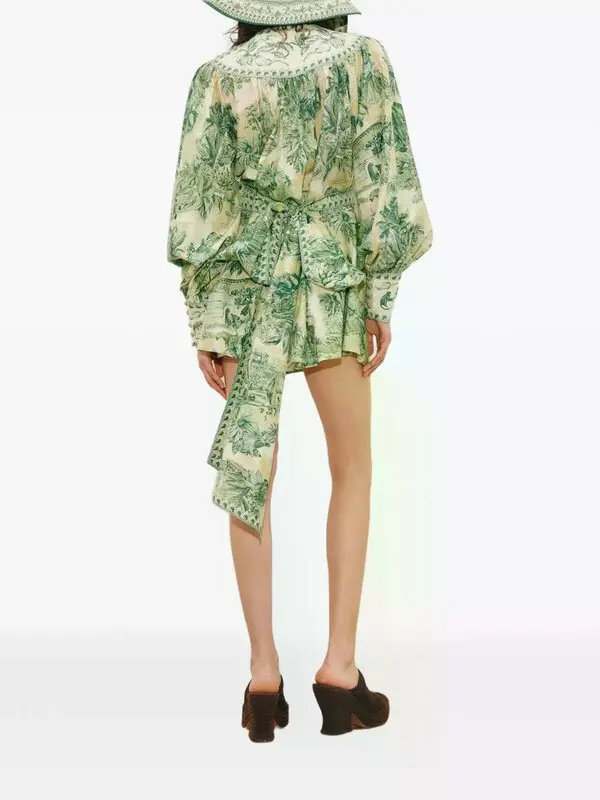 ALEMAIS Sara Bow Printed Mini Dress
