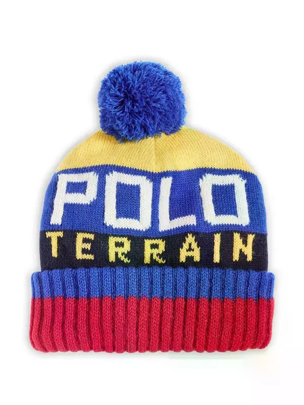 Polo Ralph Lauren Terrain Striped Pom-pom Beanie - Yellow