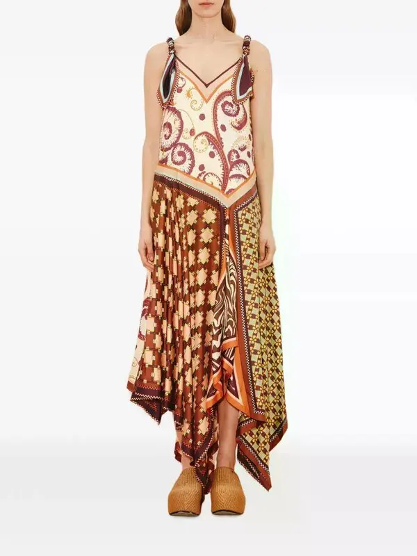 ALEMAIS Wilson Knotted Midi Dress - Neutrals