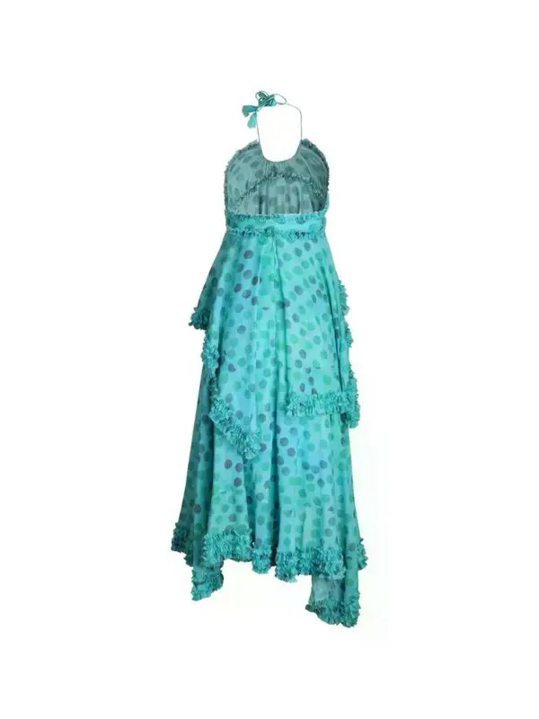 Alexis Sidi Ruffled Polka Dot Midi Dress - Blue