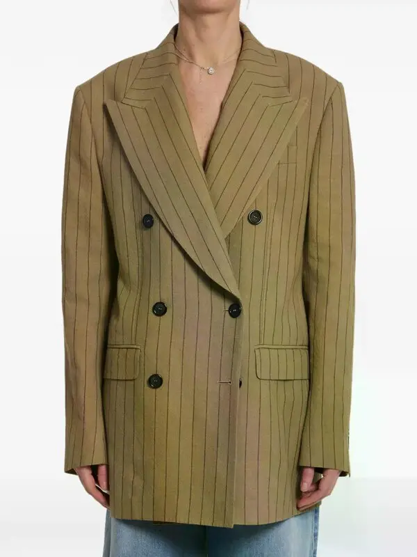 Dolce & Gabbana Striped Double-breasted Linen Jacket