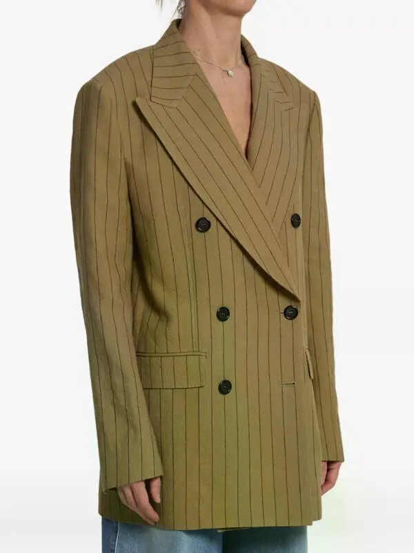 Dolce & Gabbana Striped Double-breasted Linen Jacket