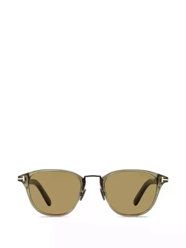 TOM FORD Metal-bridge Geometric-frame Sunglasses - Grey