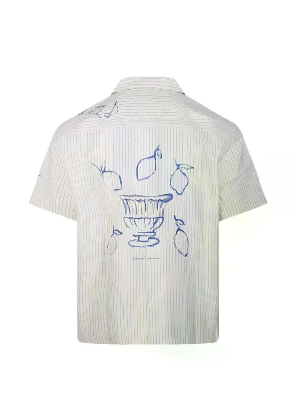 DUNST Striped Embroidered Shirt
