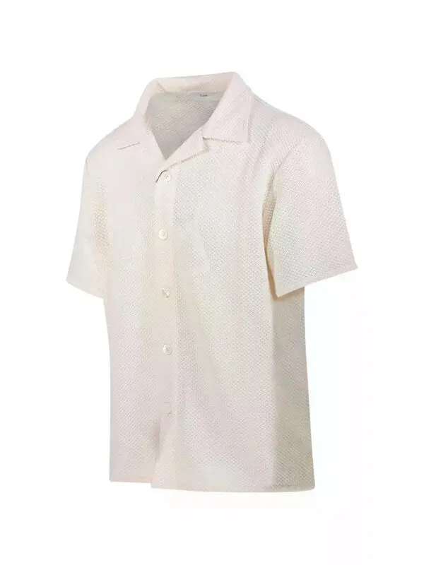 DUNST Buttoned Short-sleeve Shirt - Neutrals