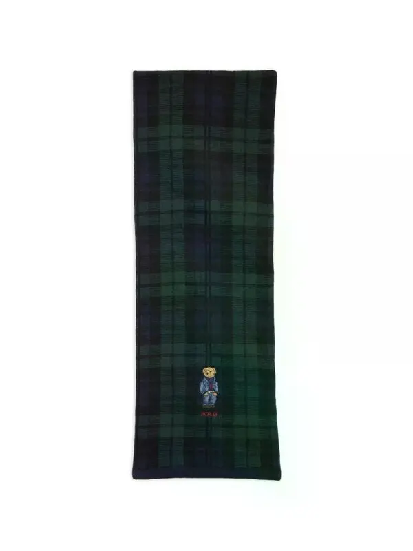 Polo Ralph Lauren Polo Bear Plaid Scarf - Black