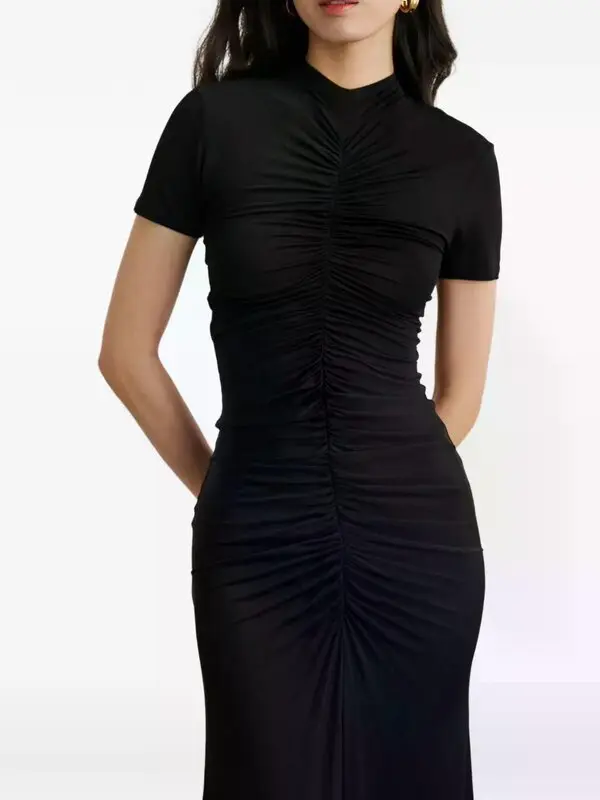 TOCCIN Gracelyn Mock-neck Midi Dress