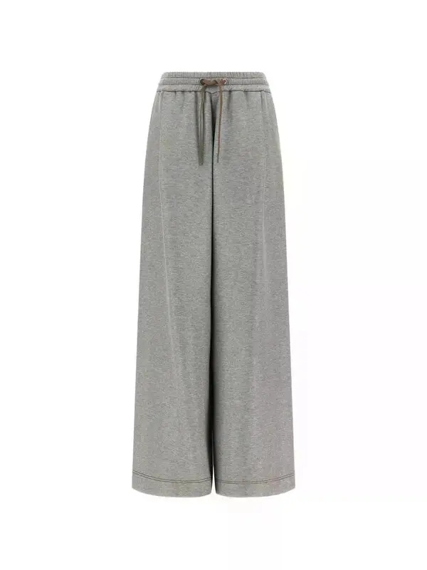 Brunello Cucinelli Contrast-stitching Palazzo Pants - Grey