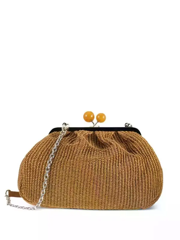 Max Mara Medium Pasticcino Raffia-effect Clutch - Brown