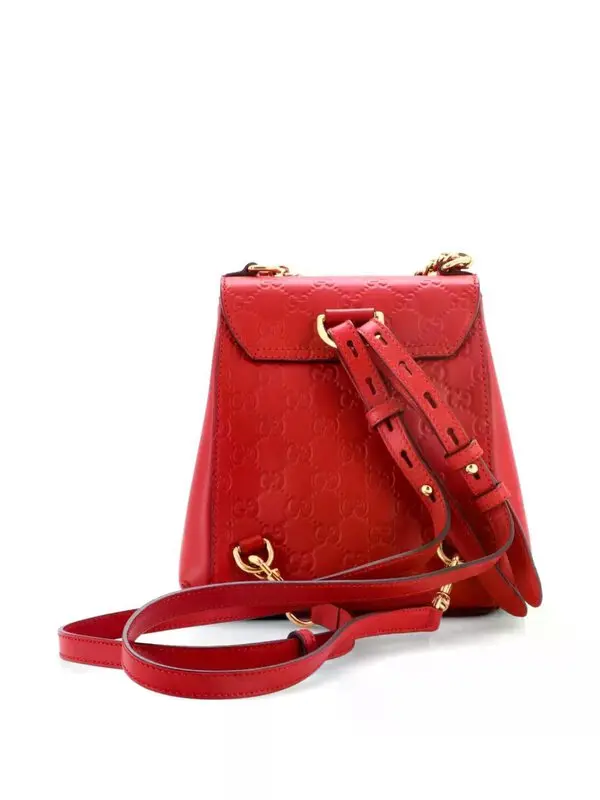Gucci Padlock Sima Leather Mini Backpack - Red