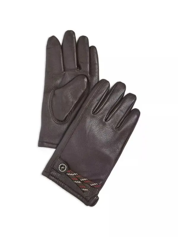 Polo Ralph Lauren Knit Lined Leather Gloves - Brown