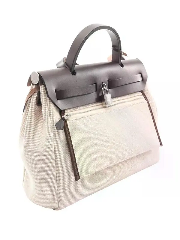 Hermès 2024 Toile H Plume Circuit Rider Hobnailed Herbag Zip 31 Satchel - Brown