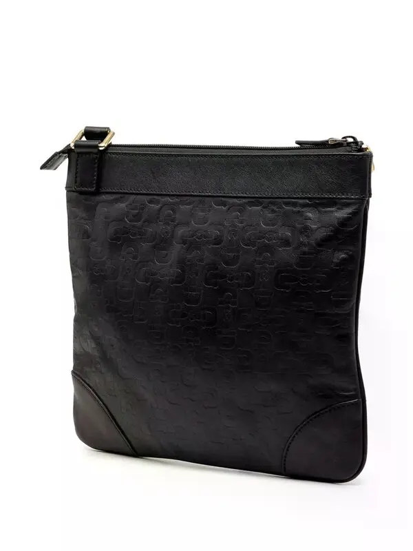 Gucci Embossed Leather Horsebit Crossbody Bag