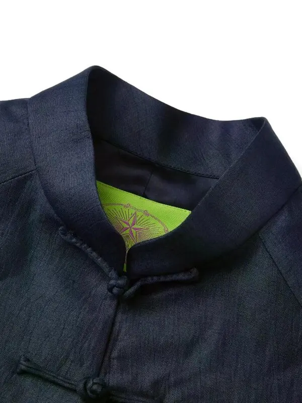 Shanghai Tang Cropped Frog-button Jacket - Blue