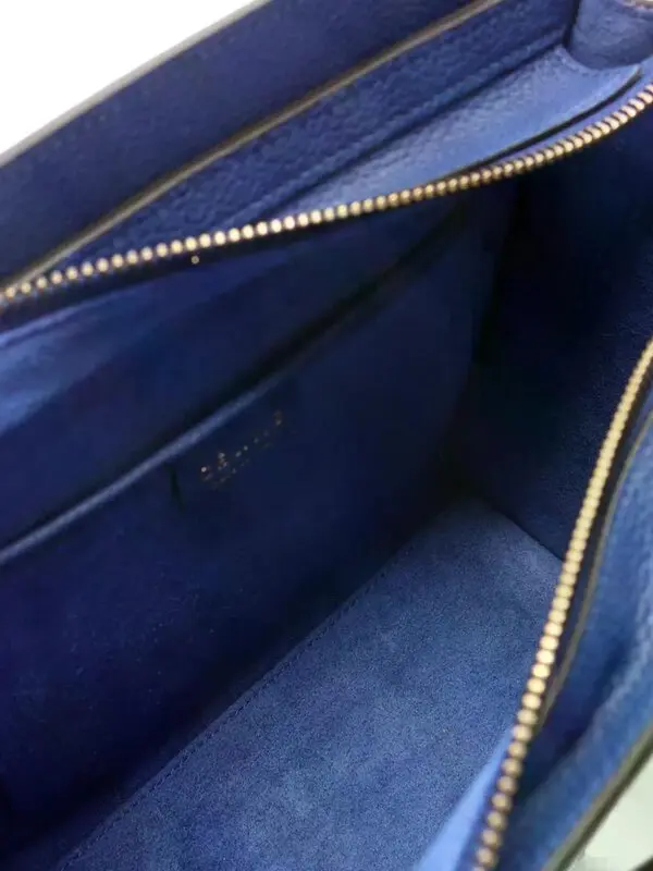 Celine Nano Leather Luggage Tote Satchel - Blue