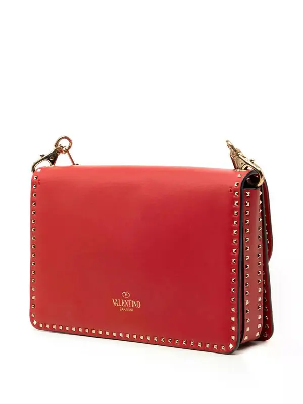 Valentino Garavani 2000-2017 Leather Rockstud Chain Crossbody Bag - Red