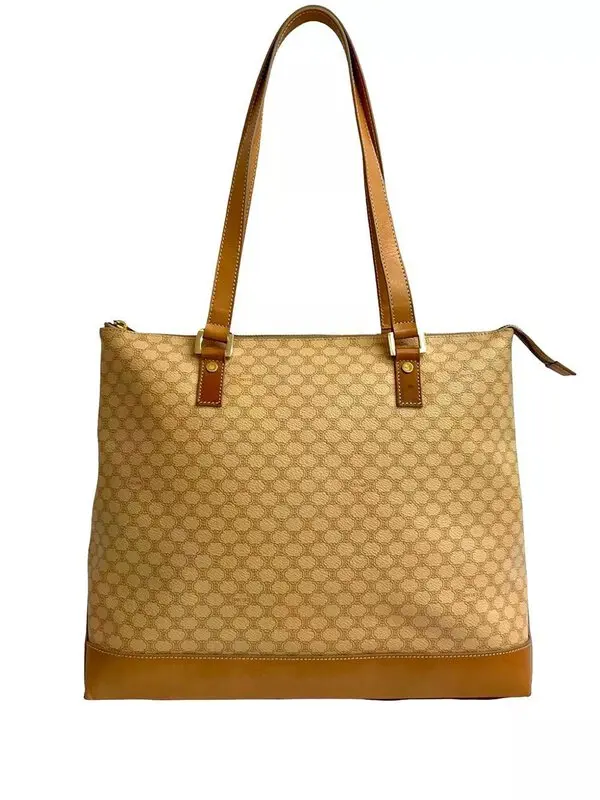 Celine 2000 Macadam Coated Canvas Tote Bag - Brown