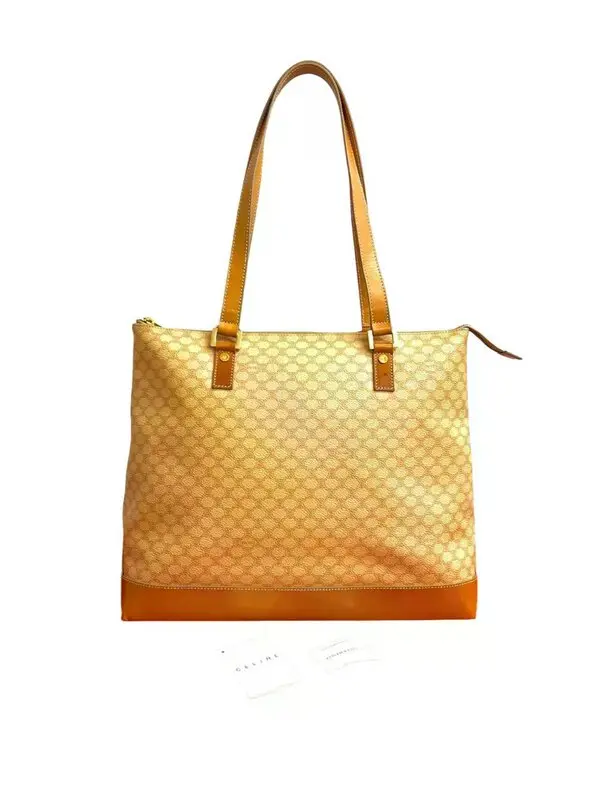 Celine 2000 Macadam Coated Canvas Tote Bag - Brown