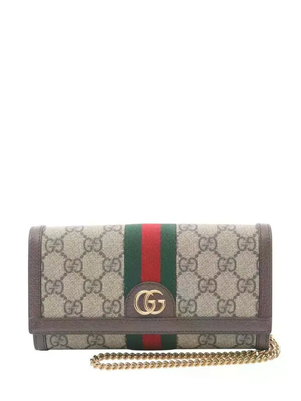Gucci Gg Supreme Ophidia Continental Wallet On Chain - Brown