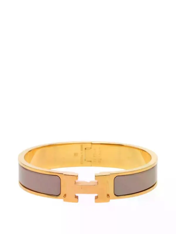 Hermès 2000-2015 Enamel Clic H Bracelet Pm - Brown