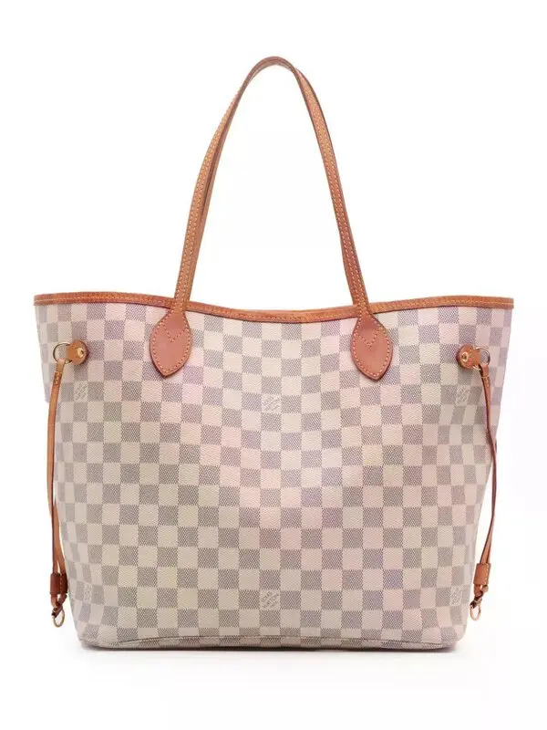 LOUIS VUITTON 2013 Damier Azur Neverfull Mm Tote Bag - White