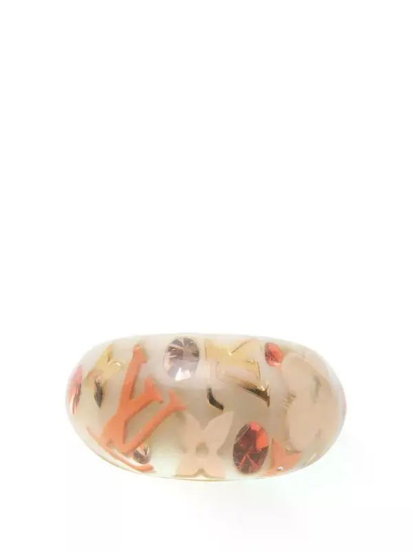 LOUIS VUITTON 2012 Resin And Crystal Monogram Inclusion Ring - Brown
