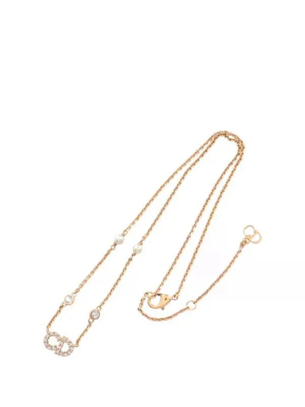 Dior 2020-2025 Gold Plated Clair D Lune Pendant Necklace - White