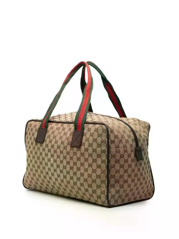 Gucci Gg Canvas Web Duffle Bag - Brown