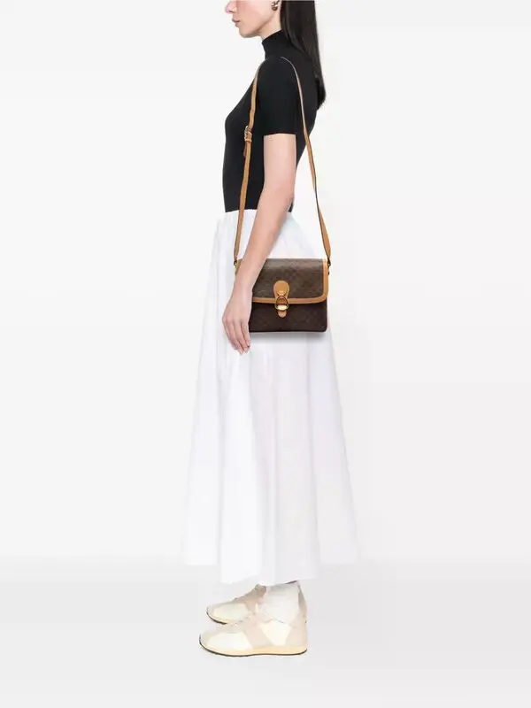 Celine 2012 Macadam Coated Canvas Crossbody Bag - Brown