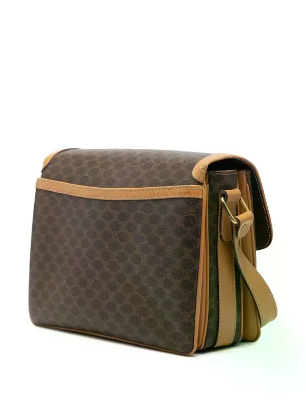 Celine 2012 Macadam Coated Canvas Crossbody Bag - Brown