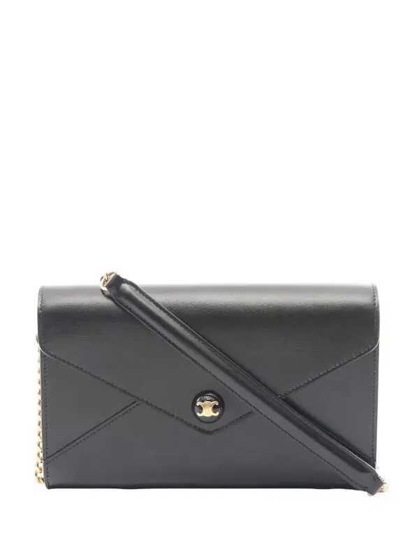 Celine Leather Envelope Wallet On Chain - Black