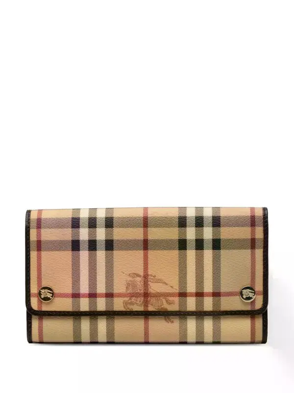 Burberry 2000-2017 Haymarket Check Coated Canvas Continental Wallet Long Wallets