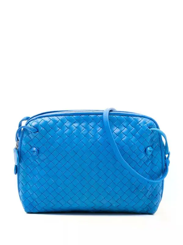Bottega Veneta 2012-2026 Nappa Intrecciato Nodini Crossbody Bag - Blue