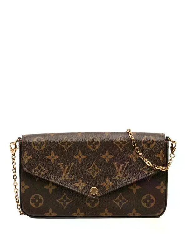 LOUIS VUITTON 2018 Monogram Pochette Felicie Crossbody Bag - Brown