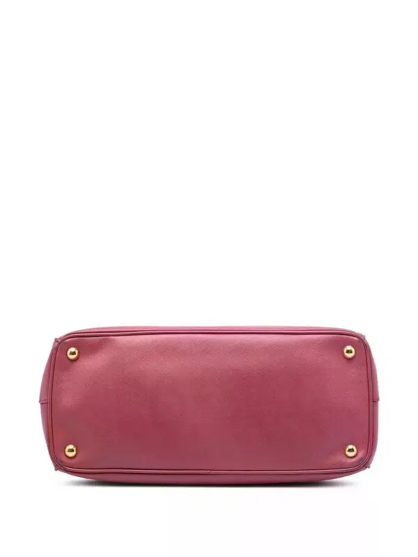 Prada Medium Saffiano Lux Galleria Double Zip Satchel - Pink