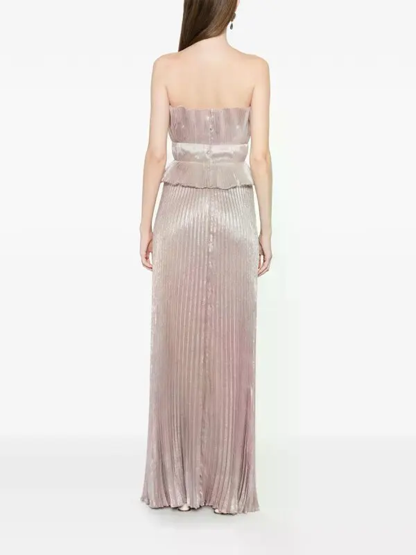 L'IDEE Masquerade Pleated Peplum Gown - Pink