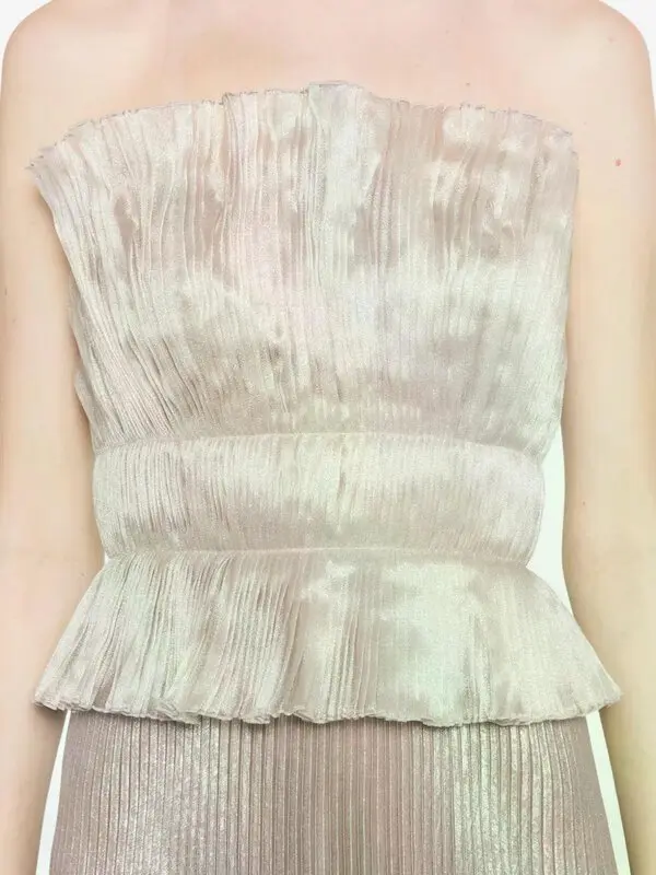 L'IDEE Masquerade Pleated Peplum Gown - Pink