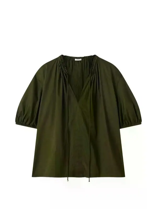 JOSEPH Nador Ruffled V-neck Top - Green