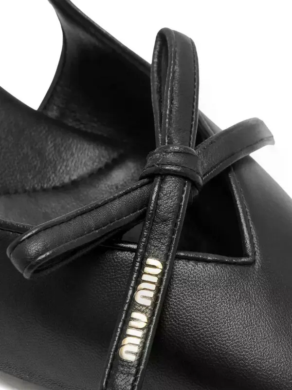 Miu Miu Bow-detail Leather Slingback Pumps