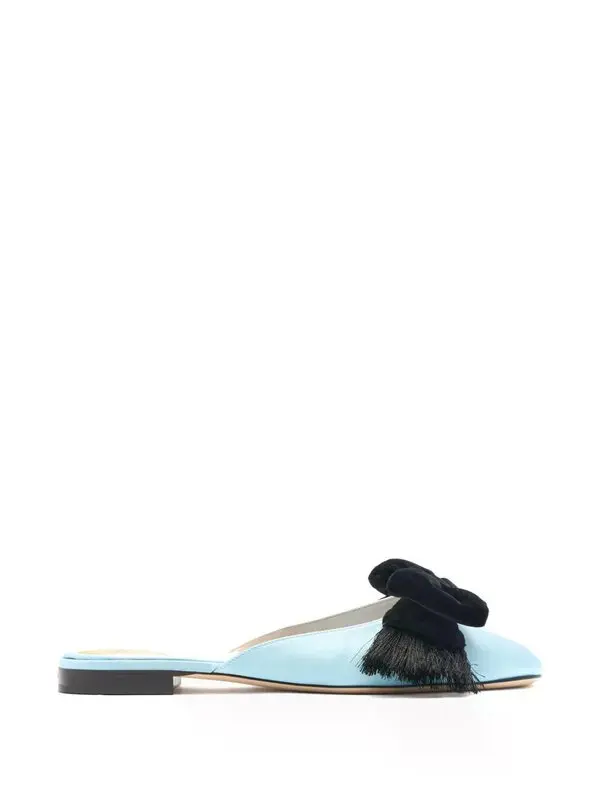 Valentino Garavani Satin Mules With Bow Detailing